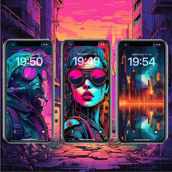 50 Cyberpunk Style Wallpapers Phone Lockscreen Novelty Phone Homescreen Cyberpunk Desktop Cyberpunk Style City Cyberpunk iPhone Etsy UK