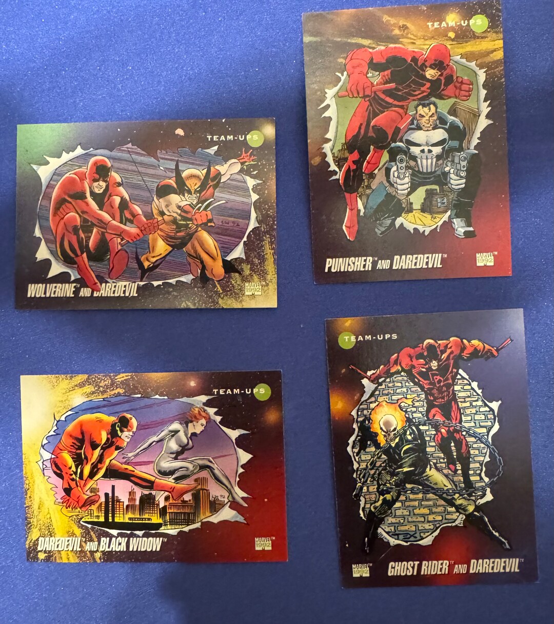4 DAREDEVIL Marvel Cards 1992 Featuring Wolverine - Etsy