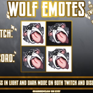 Grey Wolf Emotes Wolf Emote Pack 6 Static Emotes for Streamers, Twitch ...