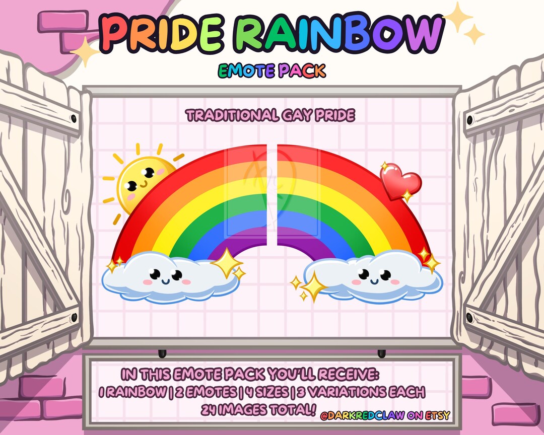 Rainbow Pride Emote - Traditional Pride Flag | Static Rainbow Pride ...