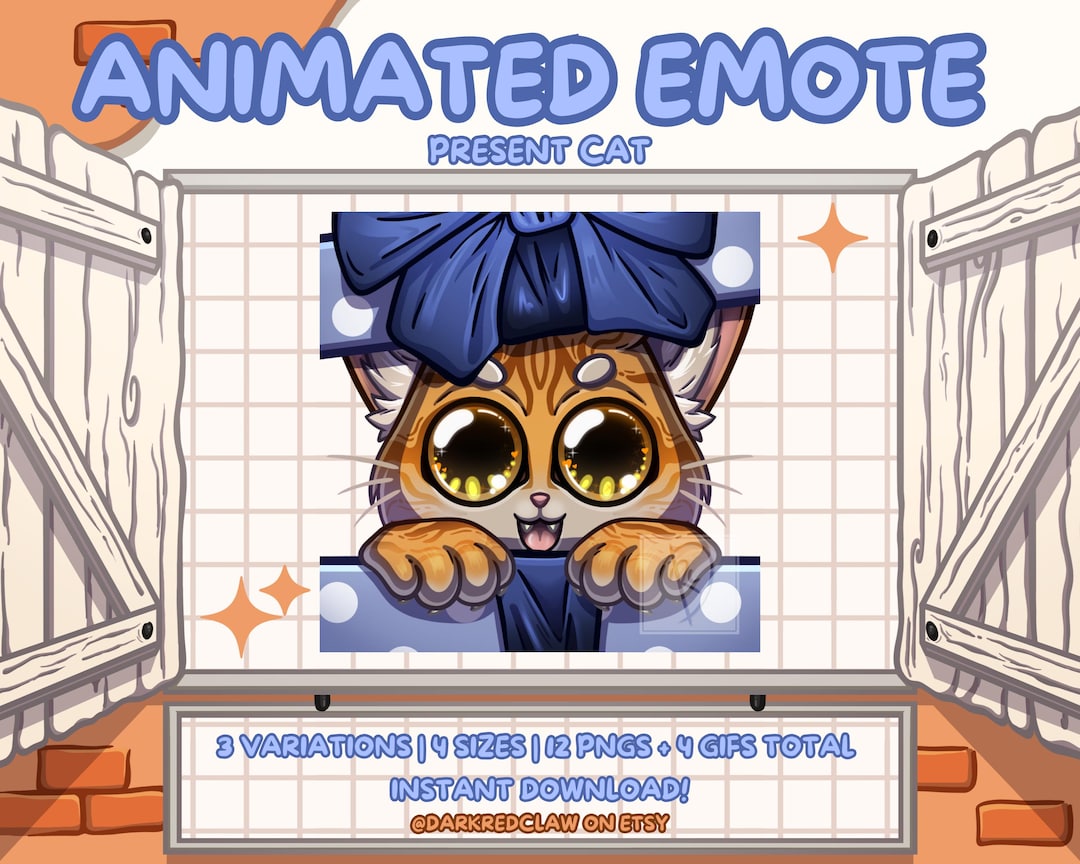 Present Cat Lurk Emote - Ginger Cat | Static and Animated Emote for ...