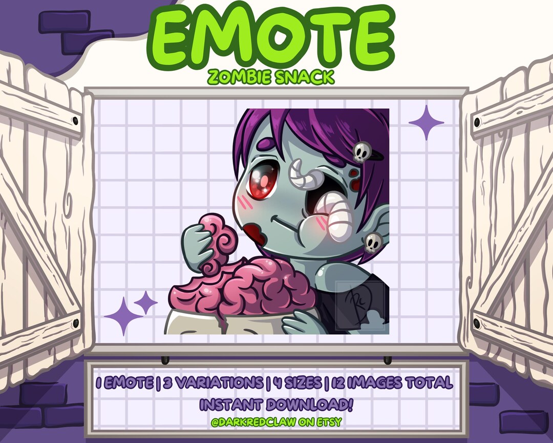 Halloween Emotes - Zombie Snack Emote | Static Emote for Streamers ...
