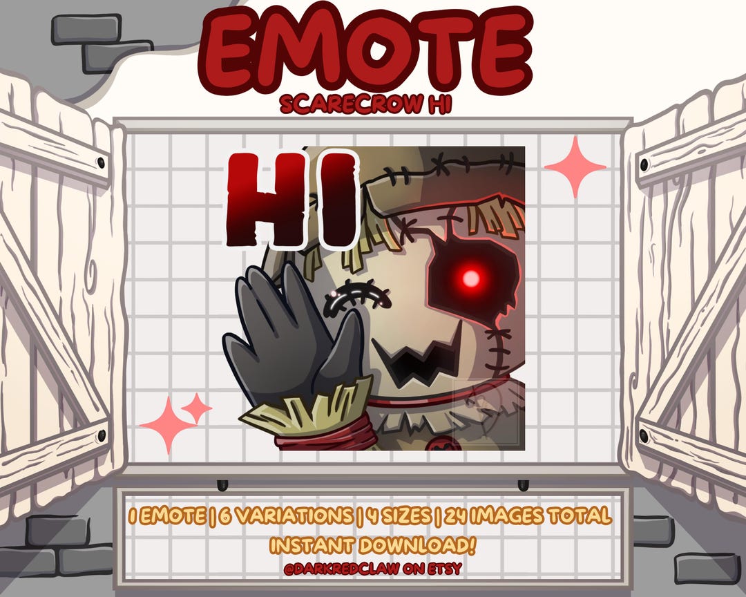 Halloween Emotes - Scarecrow Hi Emote | Hello Emote |static Emote for ...