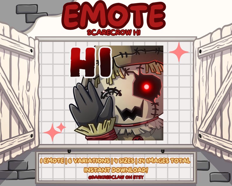 Halloween Emotes - Scarecrow Hi Emote | Hello Emote |static Emote for ...
