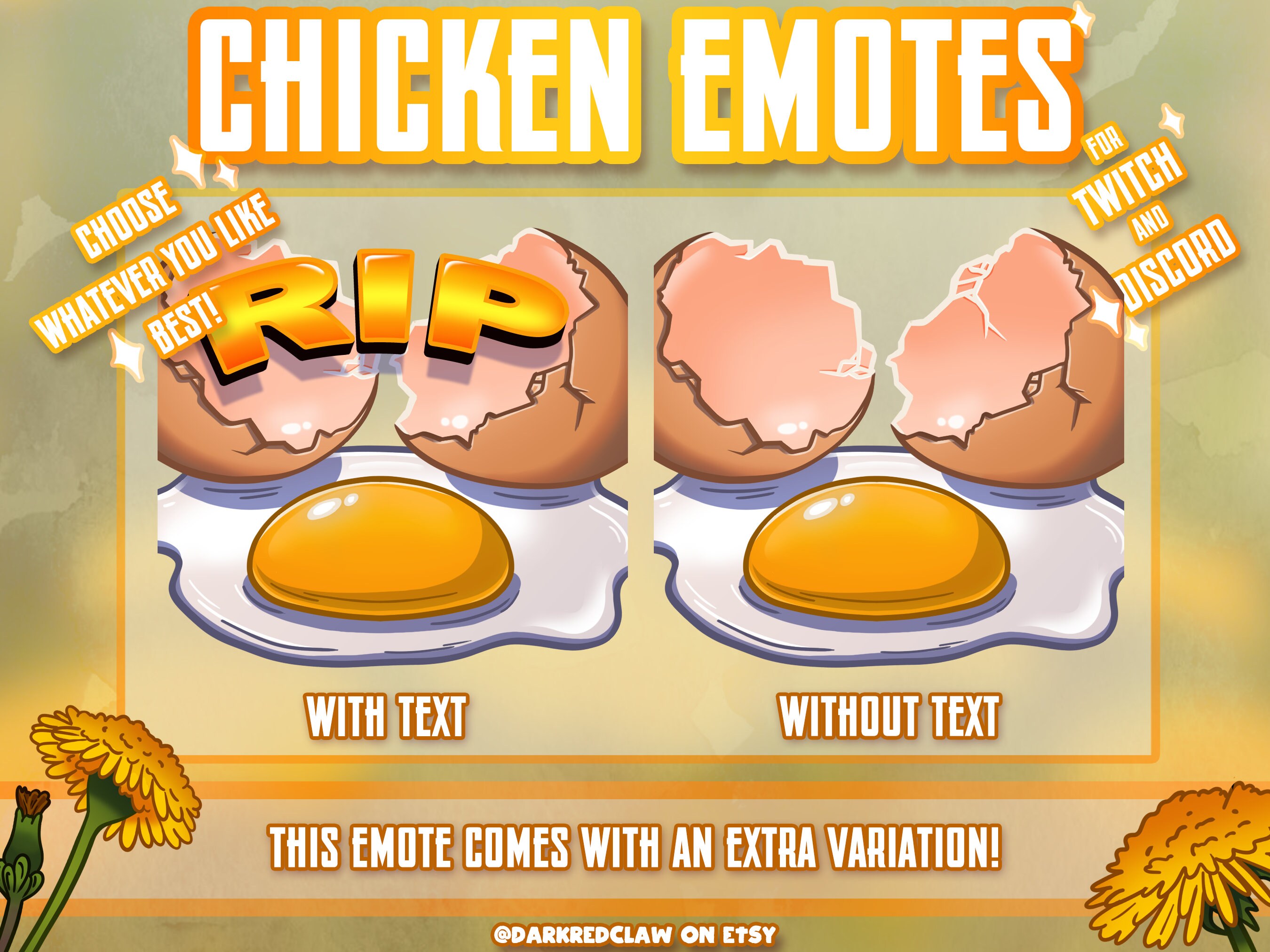 Chicken Emote Pack 6 Static Chicken Emotes for Streamers, Twitch and ...