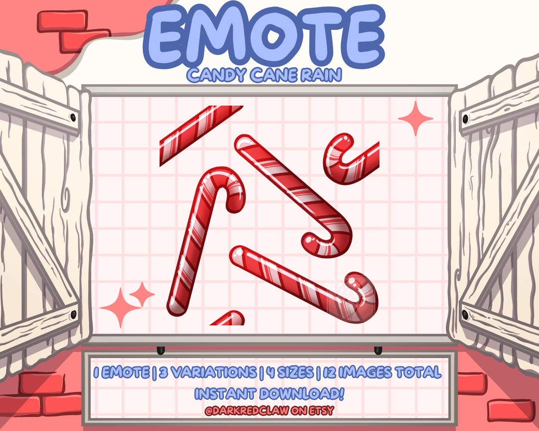 Christmas Emotes - Candy Cane Rain | Static and Animated Emote for ...