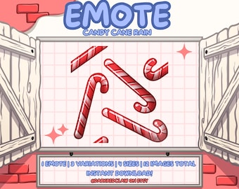 Christmas Emotes - Candy Cane Rain | Static and Animated Emote for ...