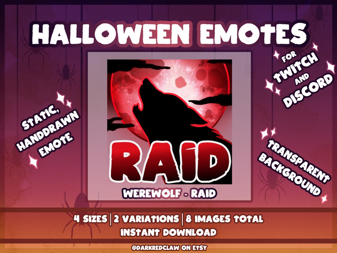 Halloween Emotes Werewolf Raid Emote Wolf Emote Static - Etsy