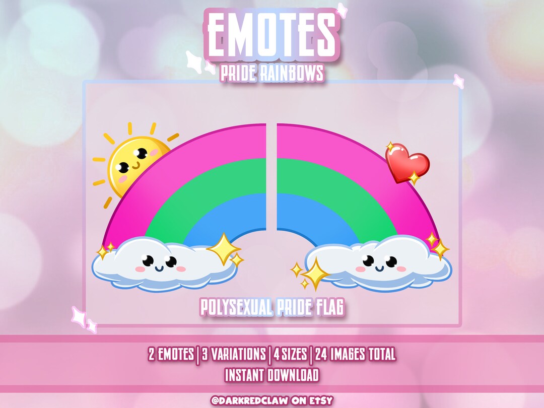 Rainbow Pride Emote Polysexual Pride Flag Static Rainbow Pride Emote ...