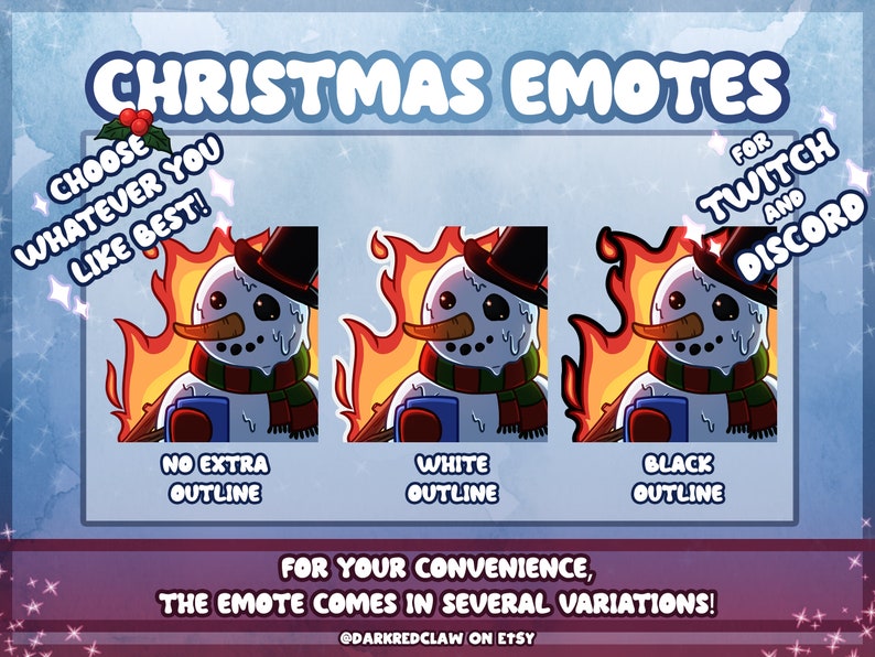 Christmas Emotes Snowman This is Fine Emote Meme Emote Static Emote for ...