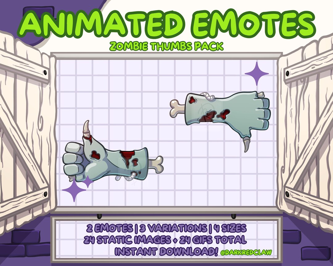 Zombie Thumbs Halloween Emote Pack | Static and Animated Emote for ...