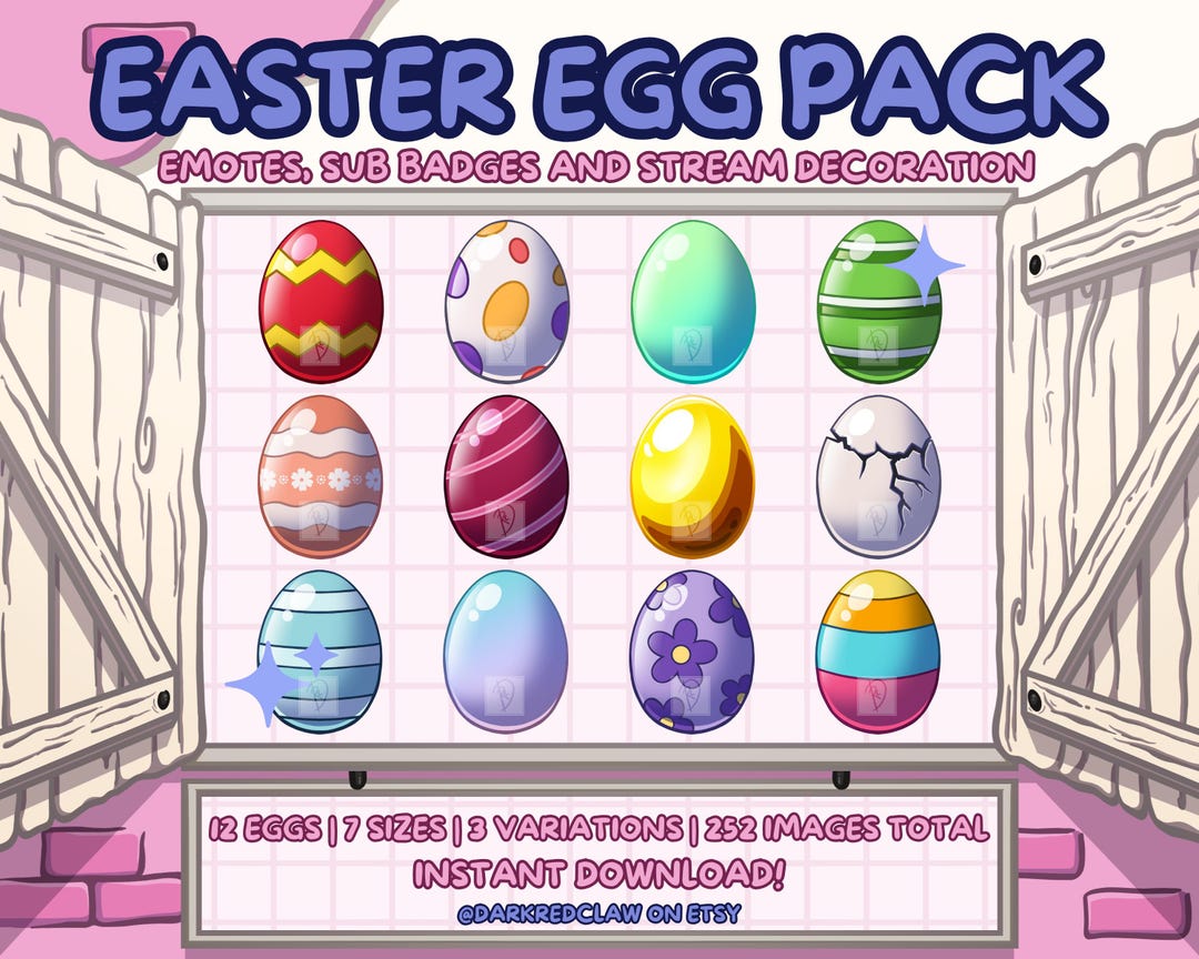 Easter Egg Pack - Static Easter Egg Emotes, Sub Badges and Stream ...