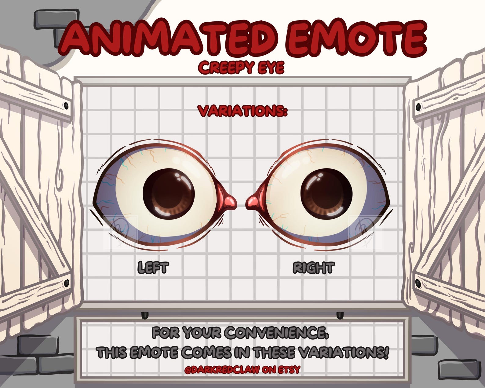 Creepy Eye Emote Pack | Static and Animated Emote for Streamers, Twitch ...