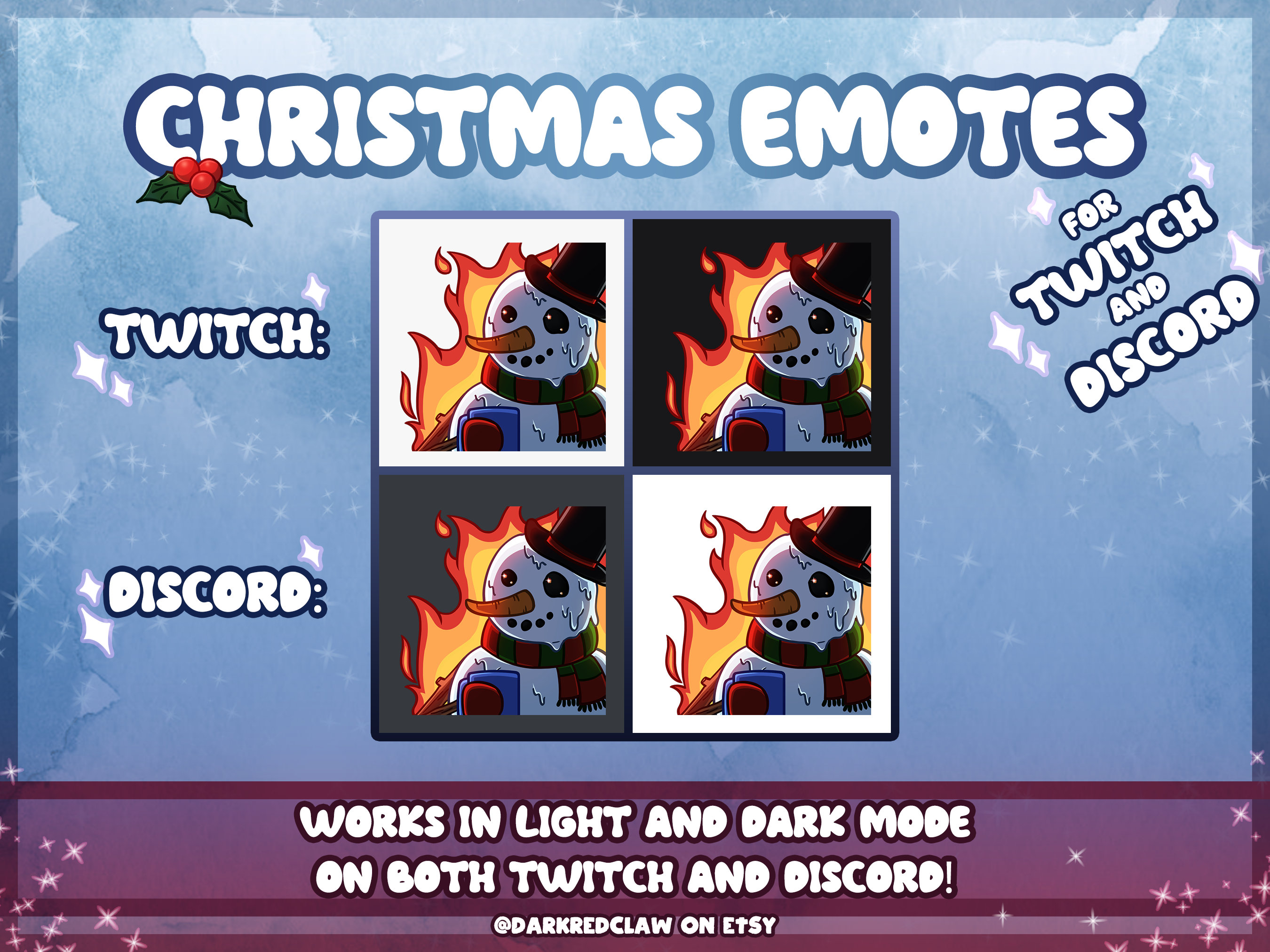 Christmas Emotes Snowman This is Fine Emote Meme Emote Static Emote for ...