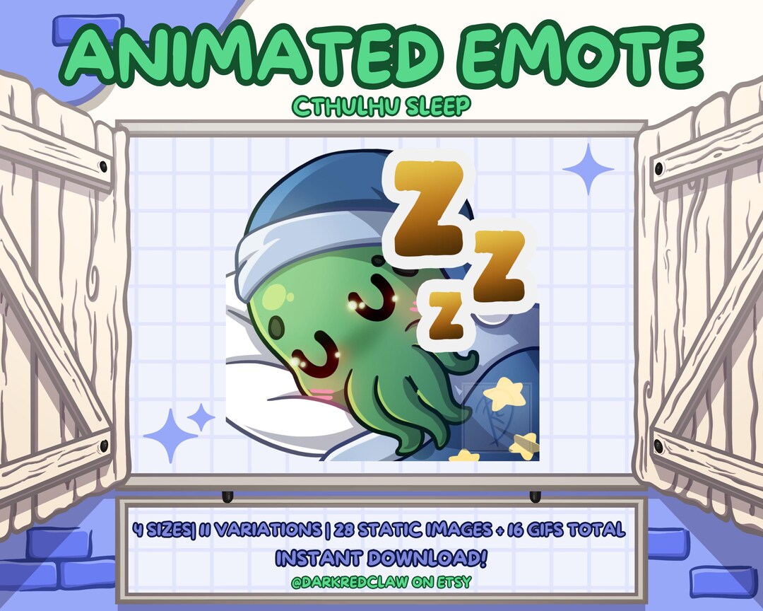 Cthulhu Sleep Emote | Static and Animated Halloween Emote for Streamers ...