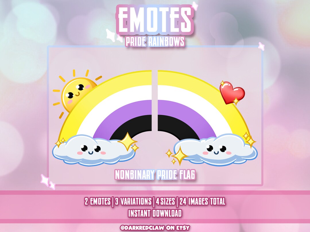 Rainbow Pride Emote Nonbinary Pride Flag Static Rainbow Pride Emote for Streamers, Twitch and ...