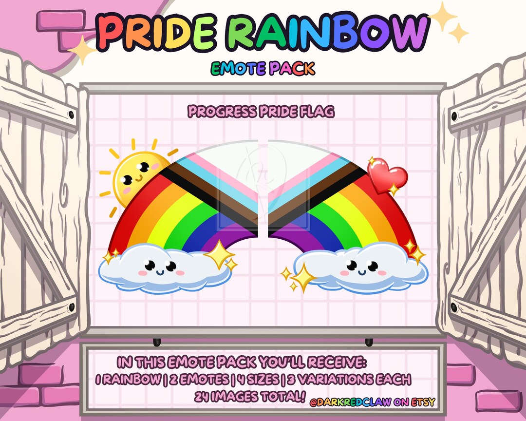 Rainbow Pride Emote - Progress Pride Flag | Static Rainbow Pride Emote ...