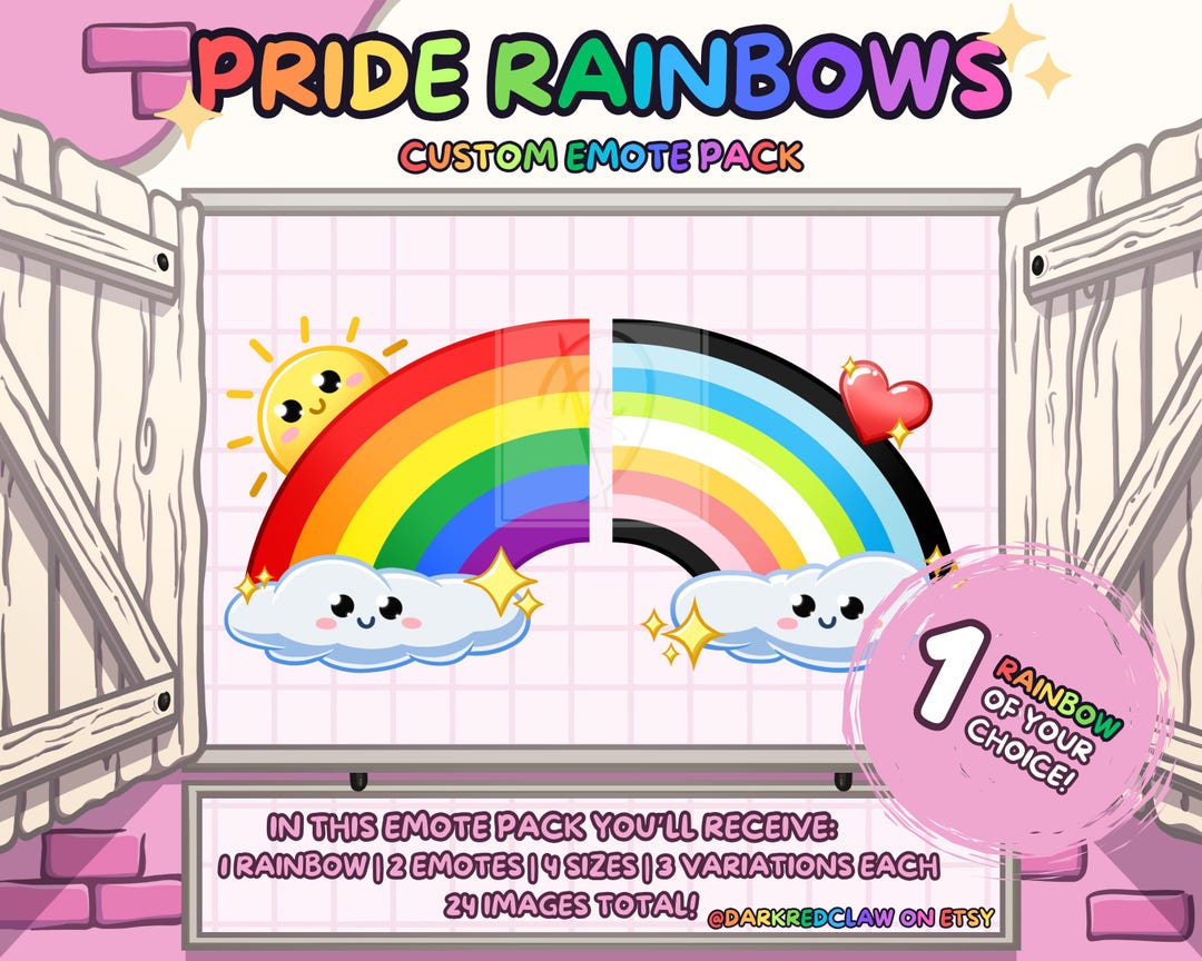 Custom Pride Rainbow Emote Pack - 1 Custom Pride Rainbow | Static ...