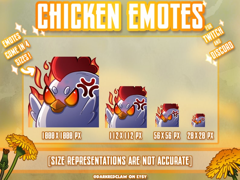 Chicken Emote Angry Static Chicken Emote for Streamers, Twitch and ...