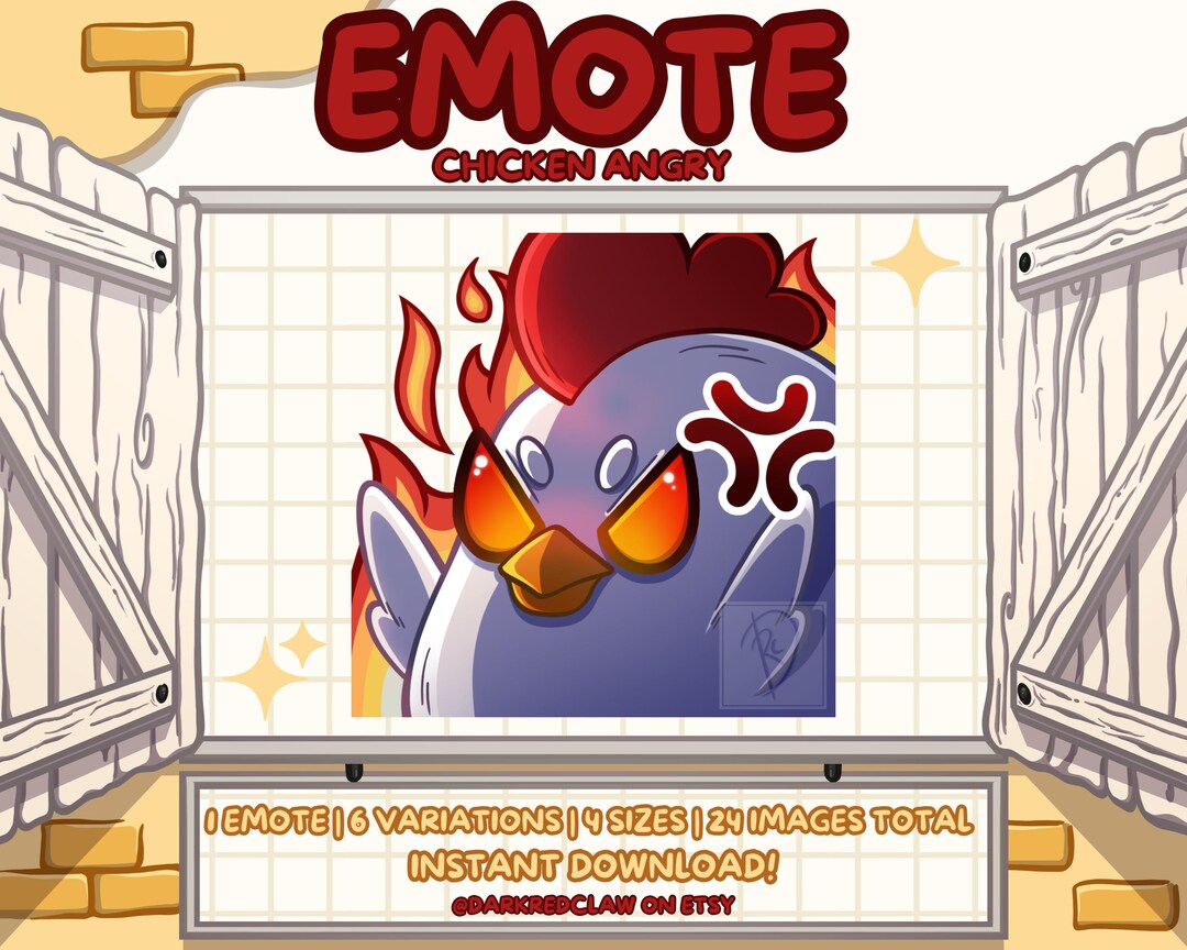 Chicken Emote - Angry | Static Chicken Emote for Streamers, Twitch and ...
