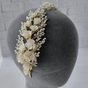 Handmade Gold Bridal Crown: Pearl Flower Wedding Tiara - Etsy