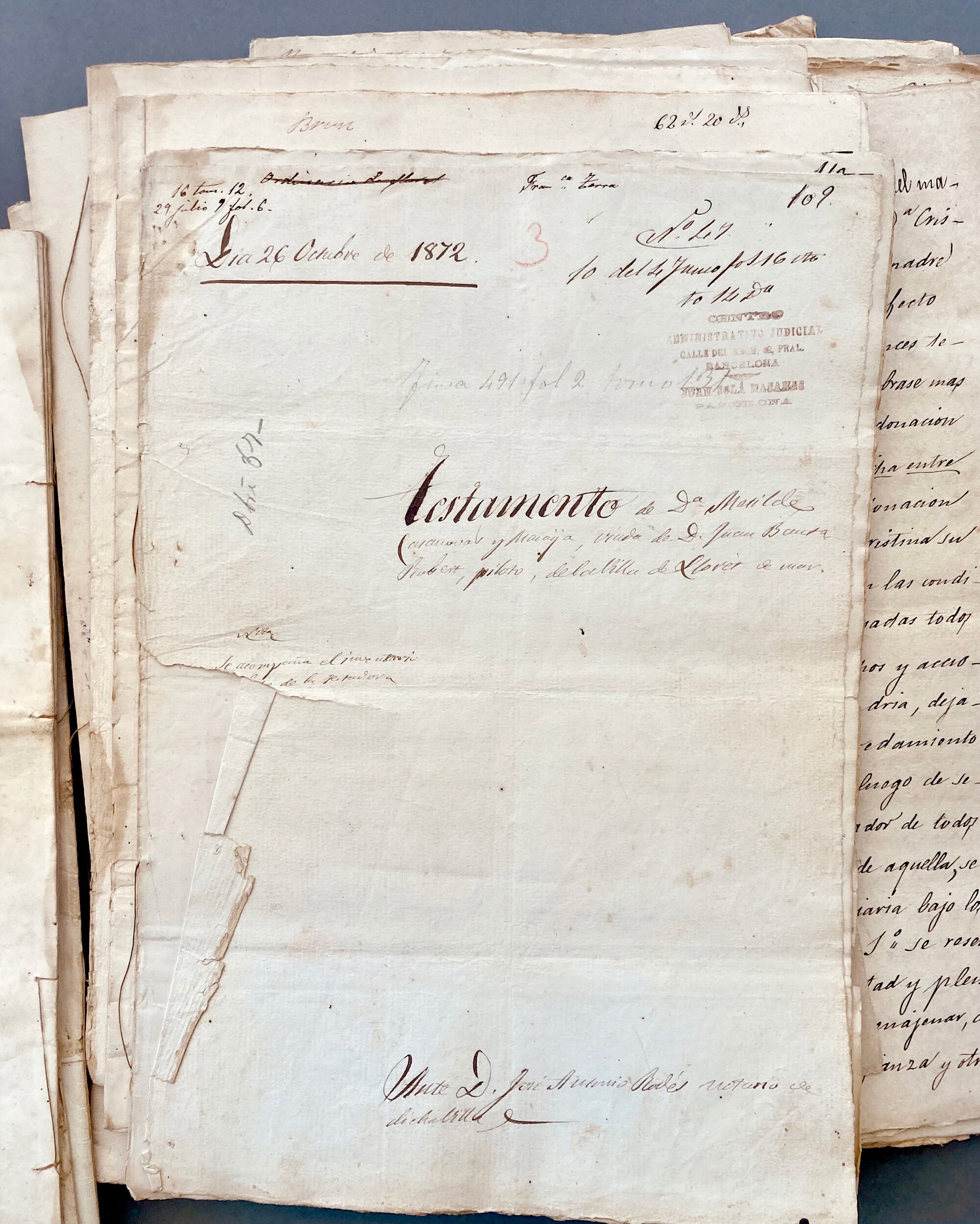 Antique Notarial Manuscript Act. Hand Written Document. Old Calligraphy ...