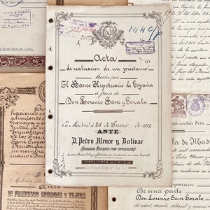 Antique Hand Written Manuscript Notarial Act. Old Calligraphy Notary ...