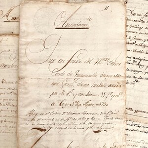 Antique 18th Century Calligraphy Notary Documents - Handwritten ...