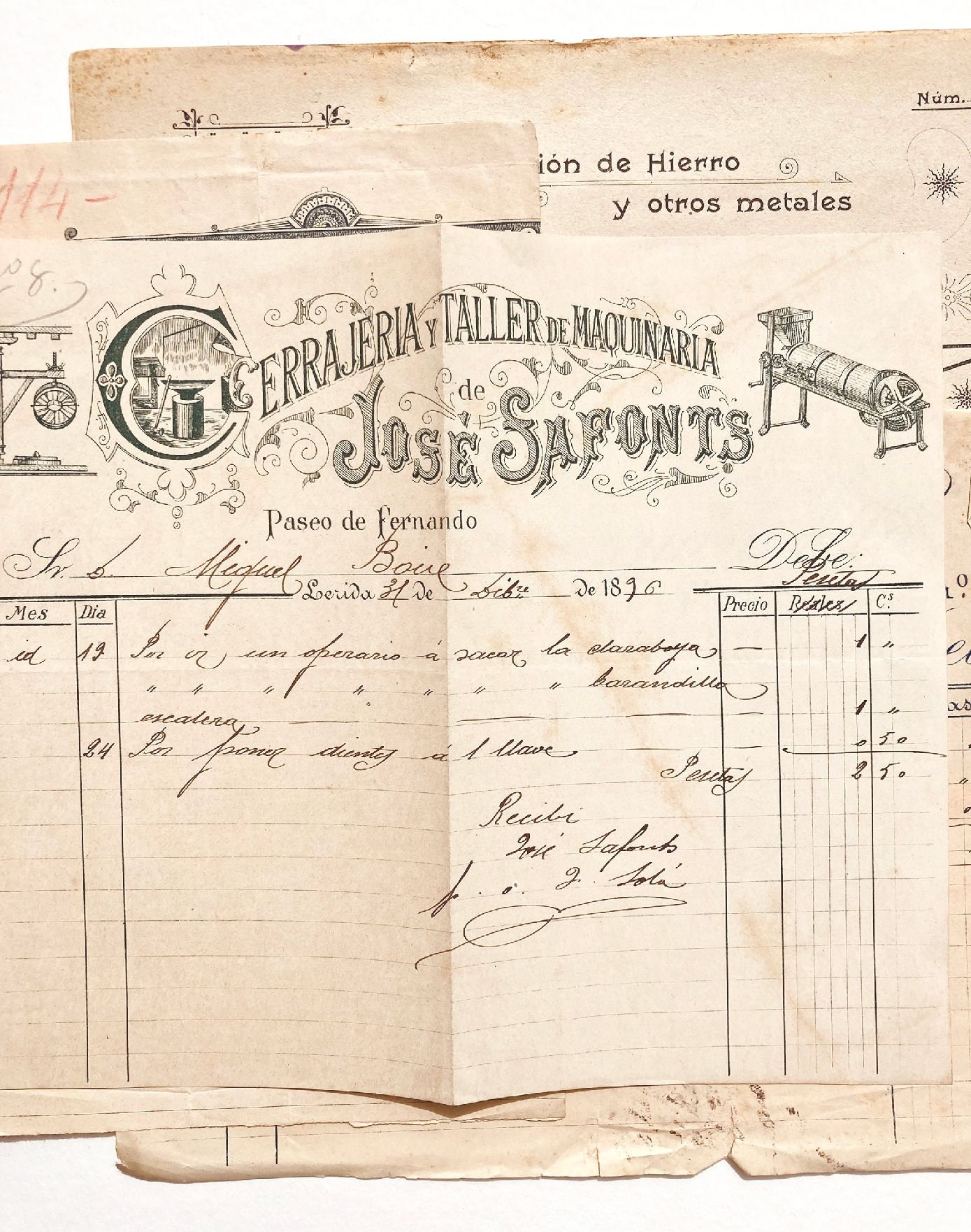 Antique Invoice Set 19th Century Lot of 3 Old Documents With Beautiful ...