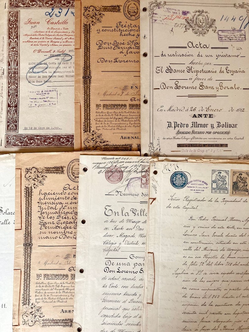 Antique Hand Written Manuscript Notarial Act. Old Calligraphy Notary ...