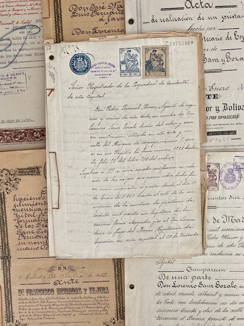 Antique Hand Written Manuscript Notarial Act. Old Calligraphy Notary ...