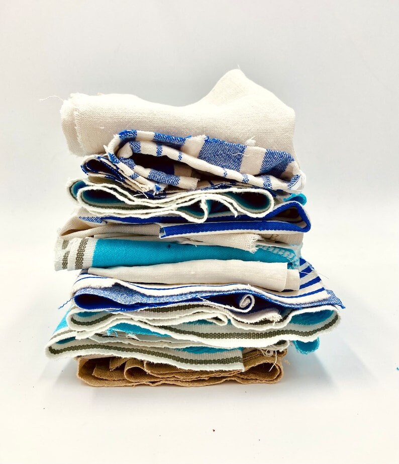 Antique Fabric Bundle: 5 Vintage Pieces of Unique Textiles. Early 20th ...