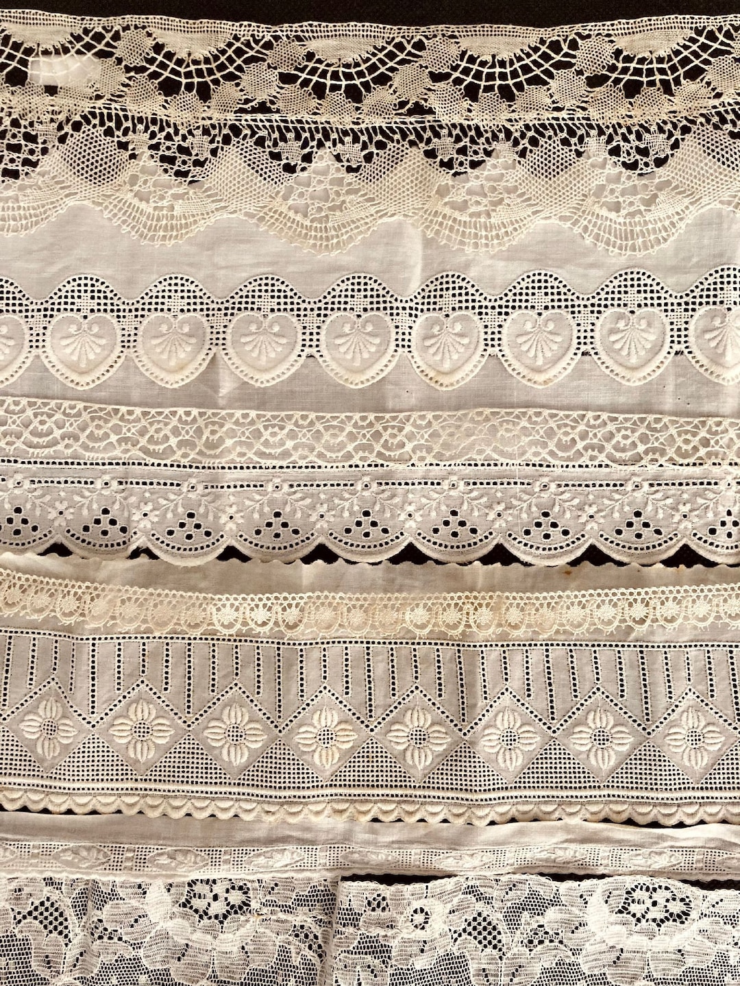 Antique and Vintage Lace and Trim Grab Bag. 10 Different Designs of Old ...