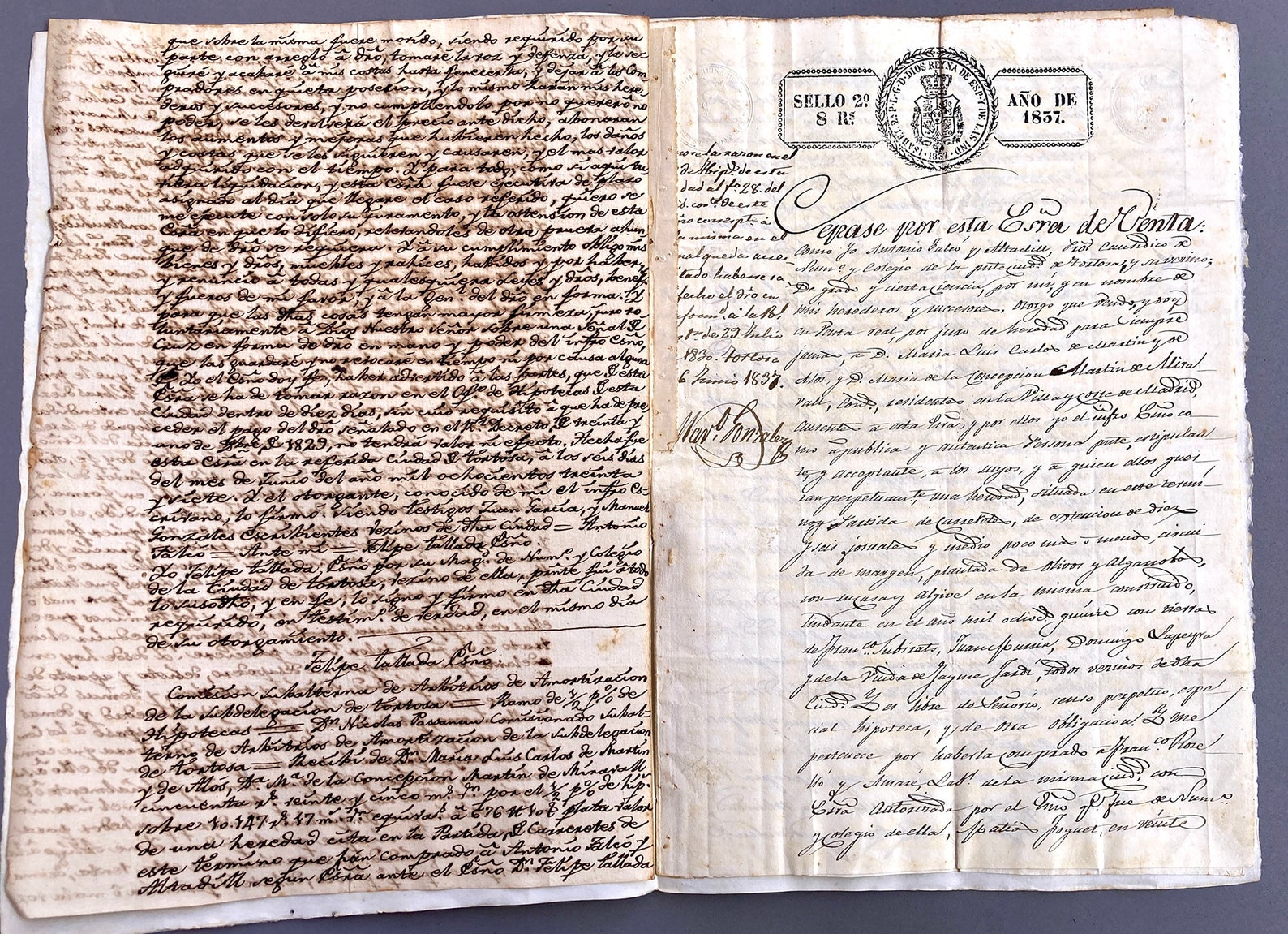 Historic 19th Century Calligraphy Notary Papers Handwritten Manuscript ...