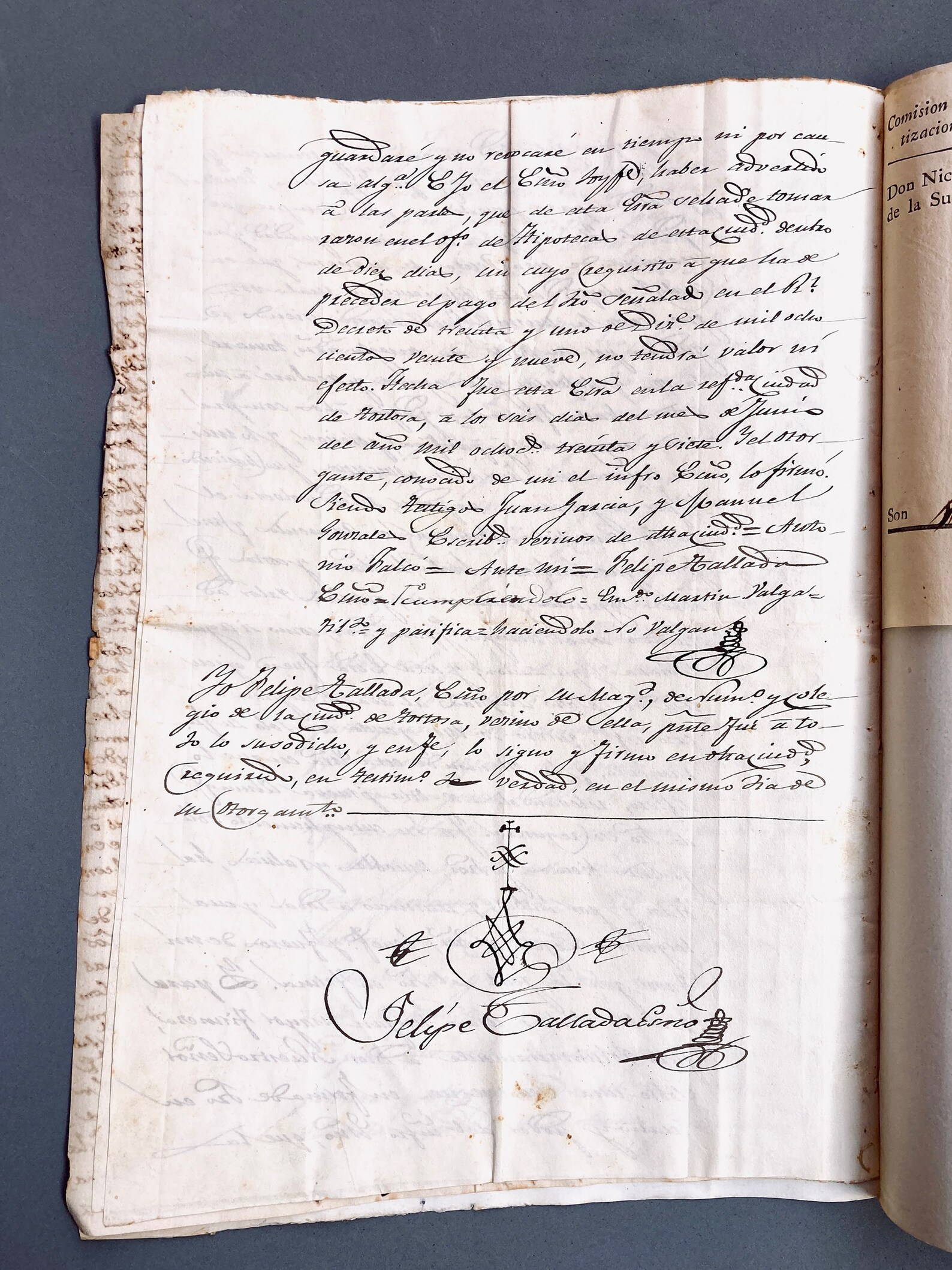 Historic 19th Century Calligraphy Notary Papers Handwritten Manuscript ...