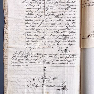 Historic 19th Century Calligraphy Notary Papers Handwritten Manuscript ...