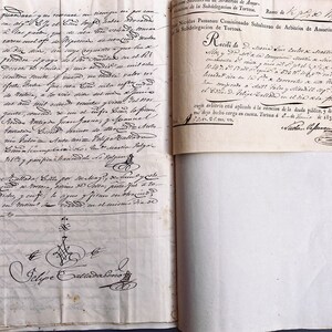 Historic 19th Century Calligraphy Notary Papers Handwritten Manuscript ...