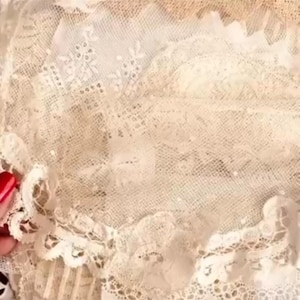 Vintage Lace and Fabric Scrap Pack – Antique Textile Bundle (50g / 22 ...