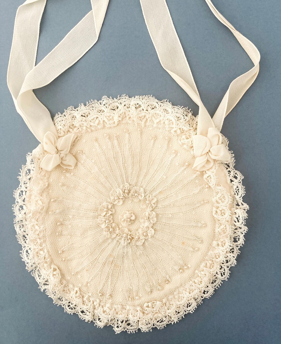 Handmade Purse. Antique Handwoven Bag With Trim and Flower Ornament ...