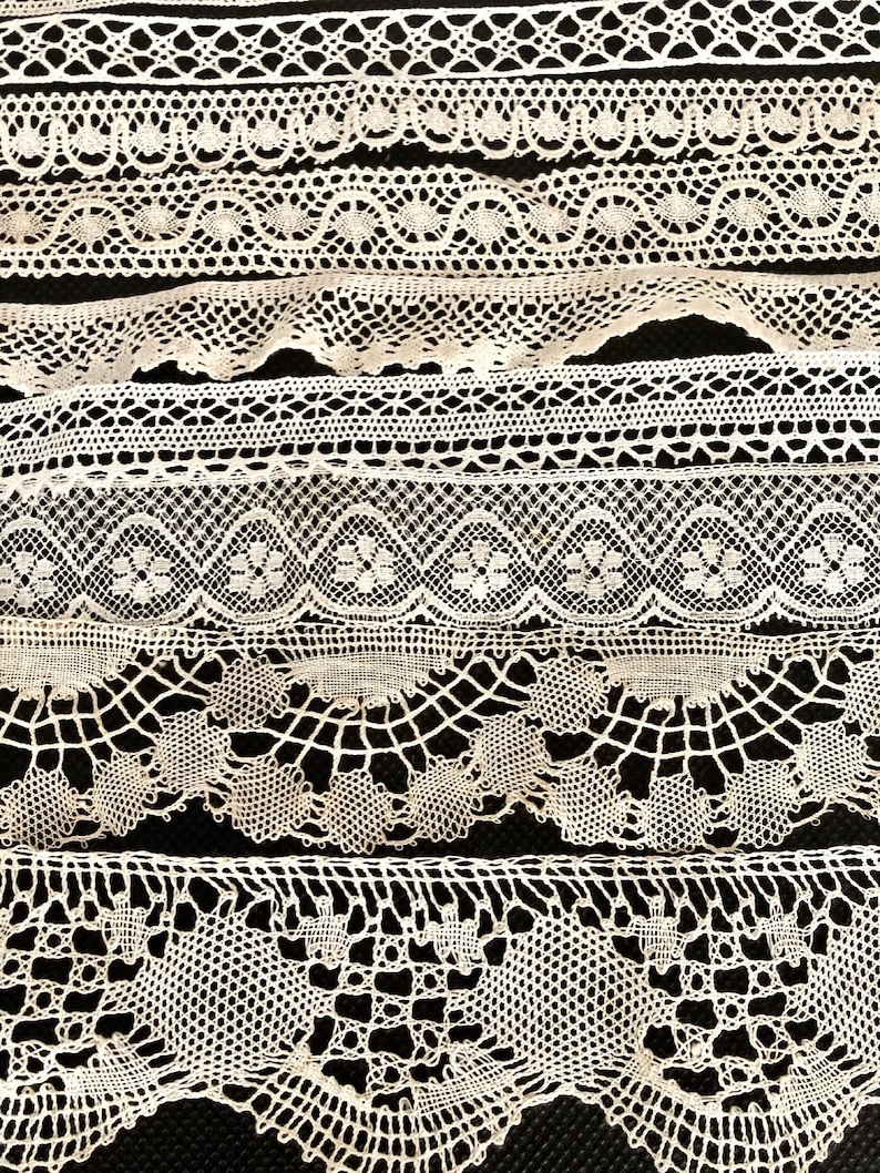 Antique and Vintage Lace and Trim Grab Bag. 10 Different Designs of Old ...