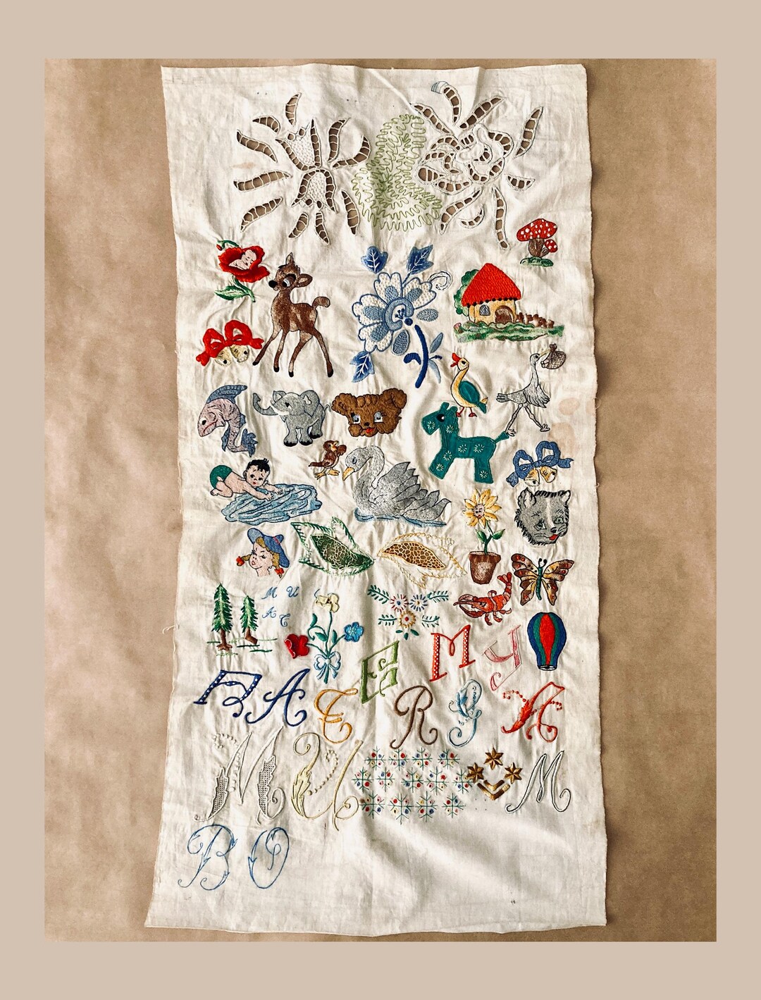 Antique French Textile Embroidery. Monograms & Decor Designs. Handmade ...