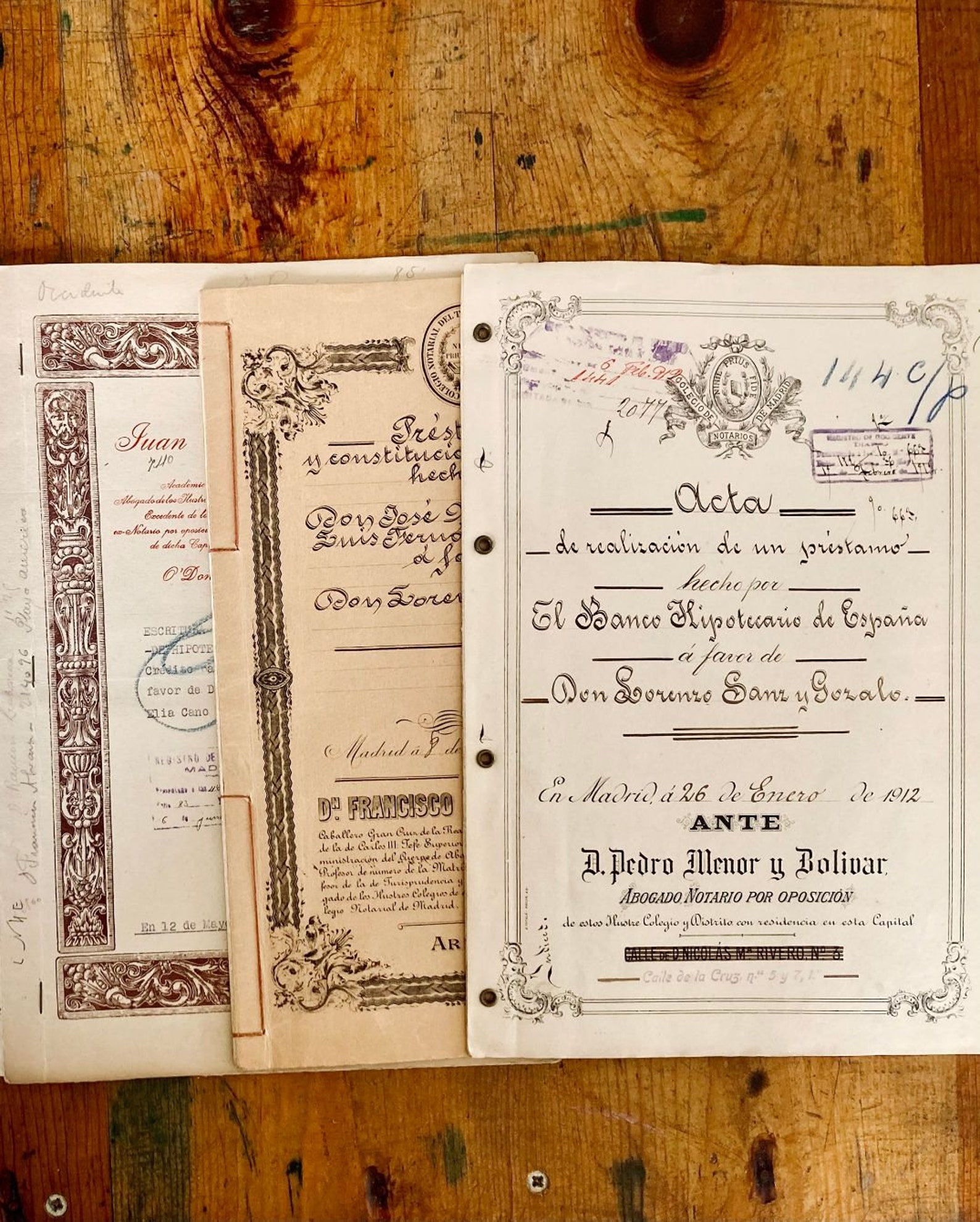 Antique Hand Written Manuscript Notarial Act. Old Calligraphy Notary ...