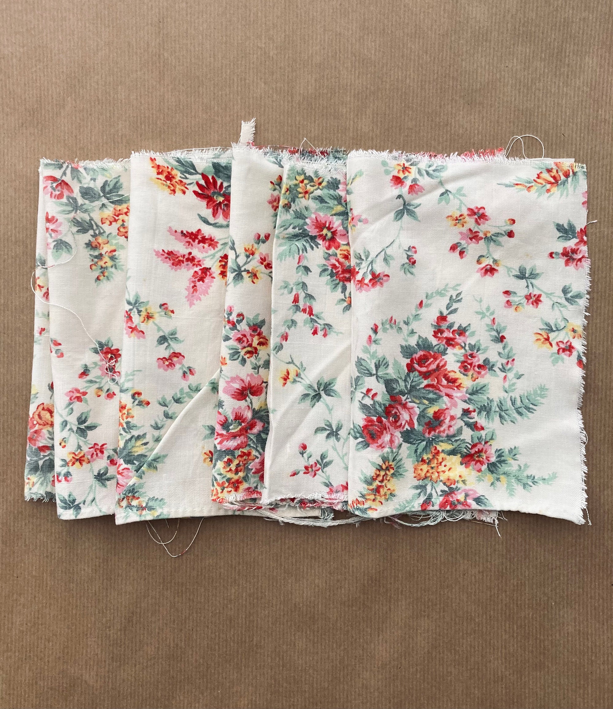 Vintage French Cotton Pieces for Crafting. Reclaimed Textile Remnants ...