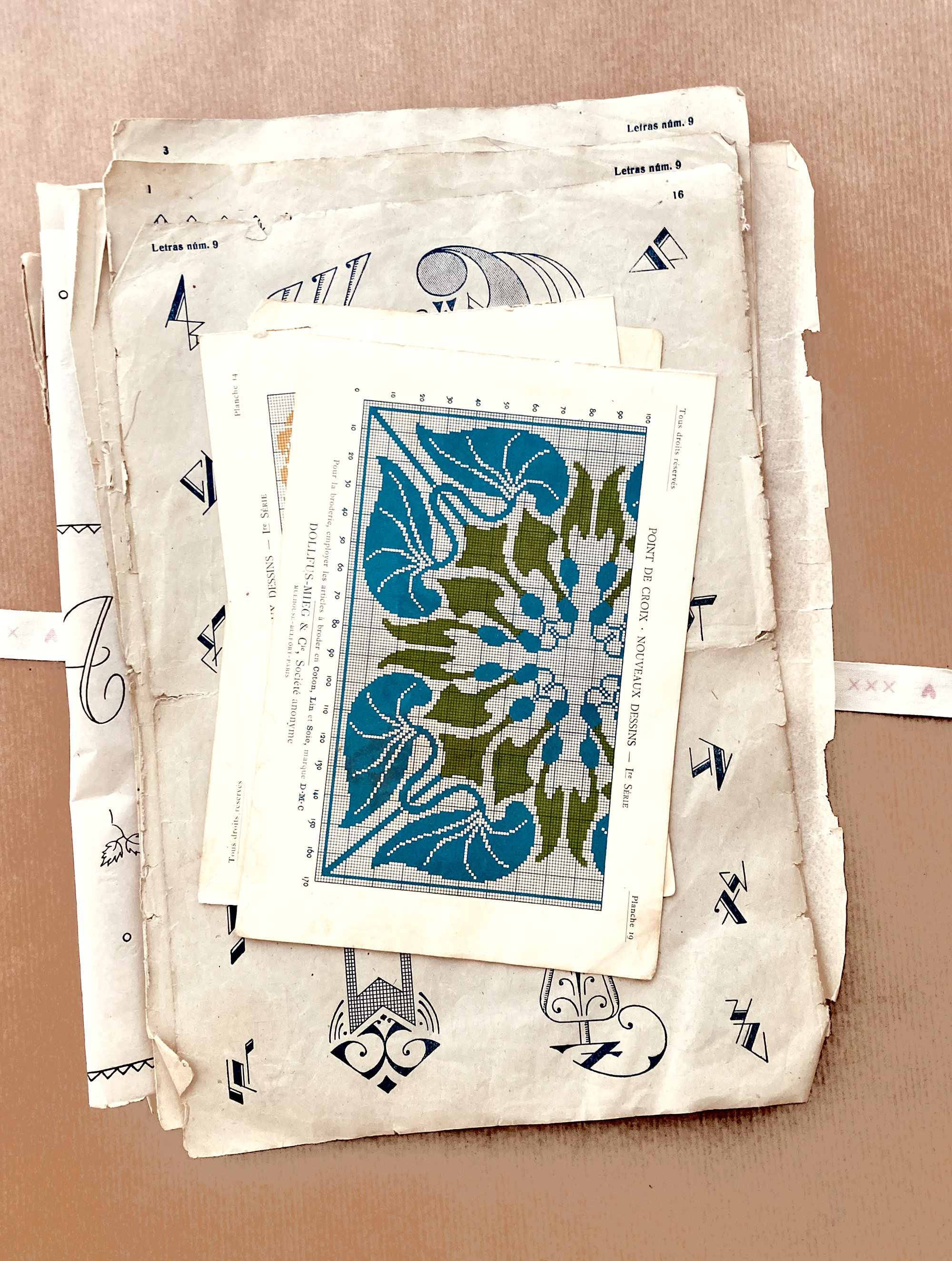 Vintage Sewing Magazine Ephemera With Antique Embroidery Patterns Set ...