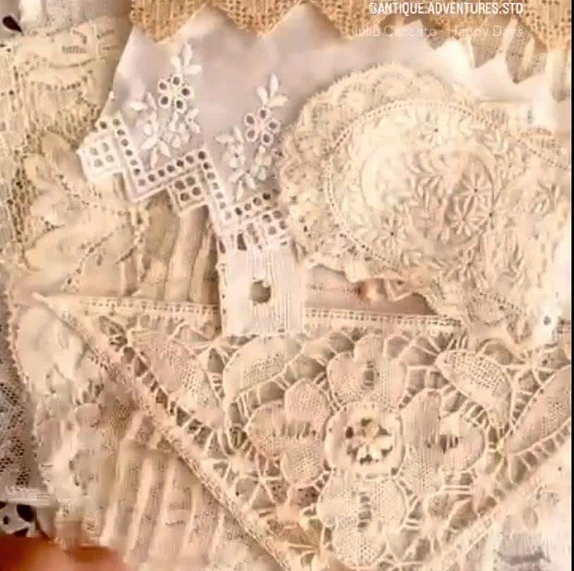 Vintage Lace and Fabric Scrap Pack – Antique Textile Bundle (50g / 22 ...