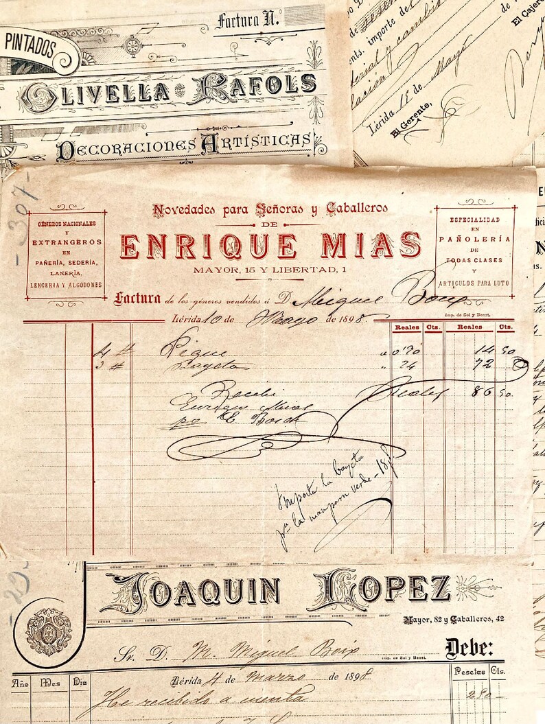 Antique Invoice Set - Lot of 3 Old Documents With Beautiful Logos ...