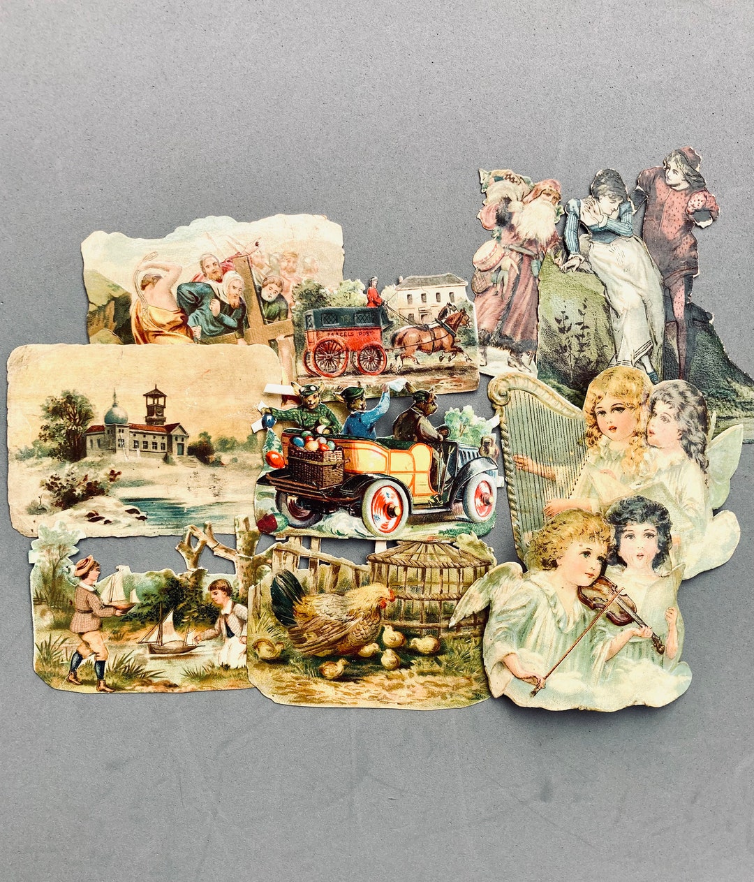 Antique Victorian Chromo Scraps Mixed Set. Ephemera Die Cuts. Angels ...