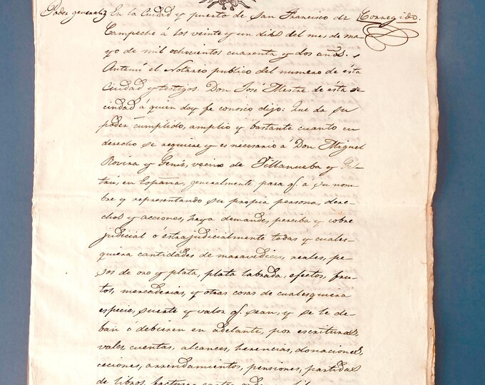 Historic 19th Century Calligraphy Notary Papers Handwritten Manuscript ...