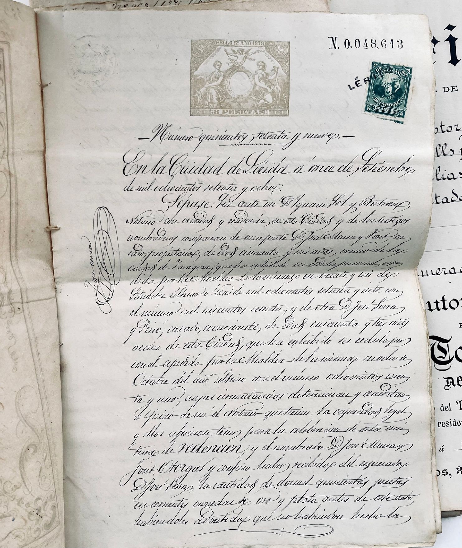 Antique Hand Written Manuscript Notarial Act. Old Calligraphy Notary ...