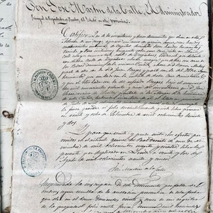 Antique Hand Written Manuscript Notarial Act. Old Calligraphy Notary ...